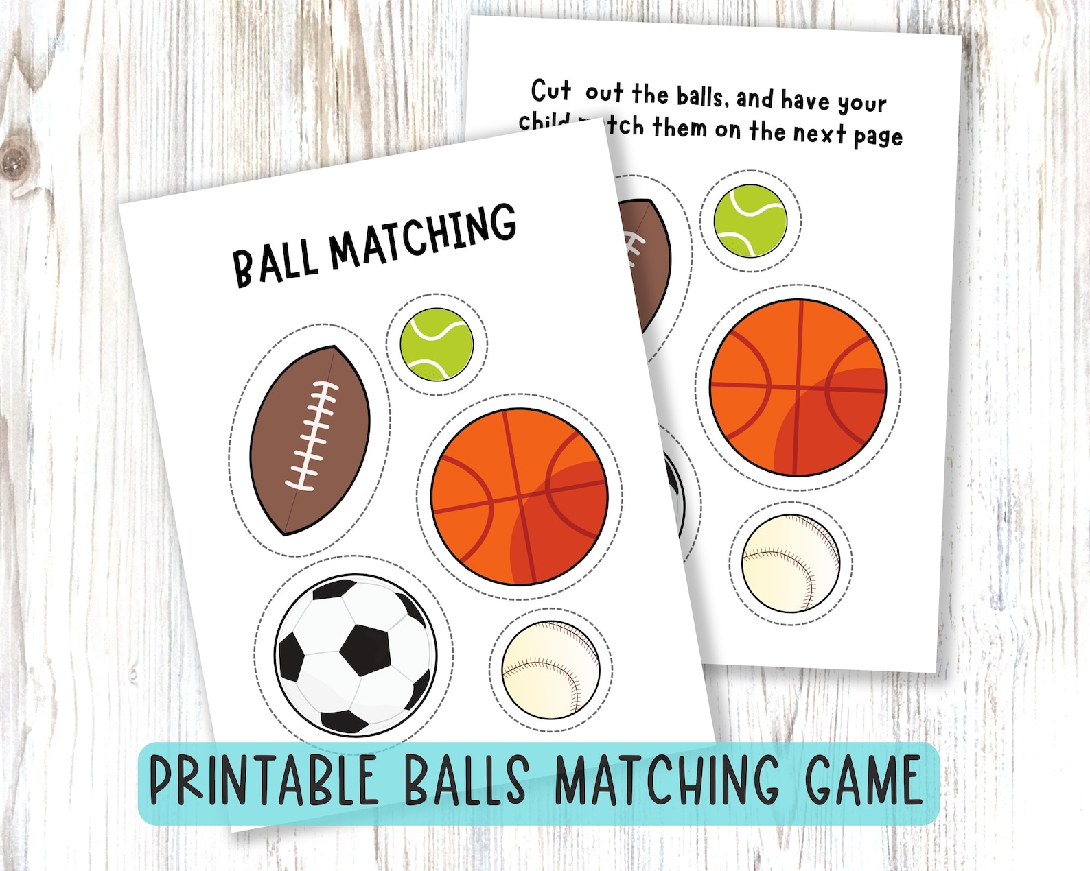 Ball Matching Game for Preschool Sports Balls Kids Printable File ...
