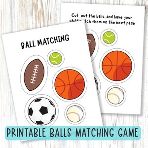 Ball Matching Game for Preschool Sports Balls Kids Printable File ...