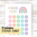 Printable Rainbow Reward Chart for Kid Sticker Chart Positive Behavior ...