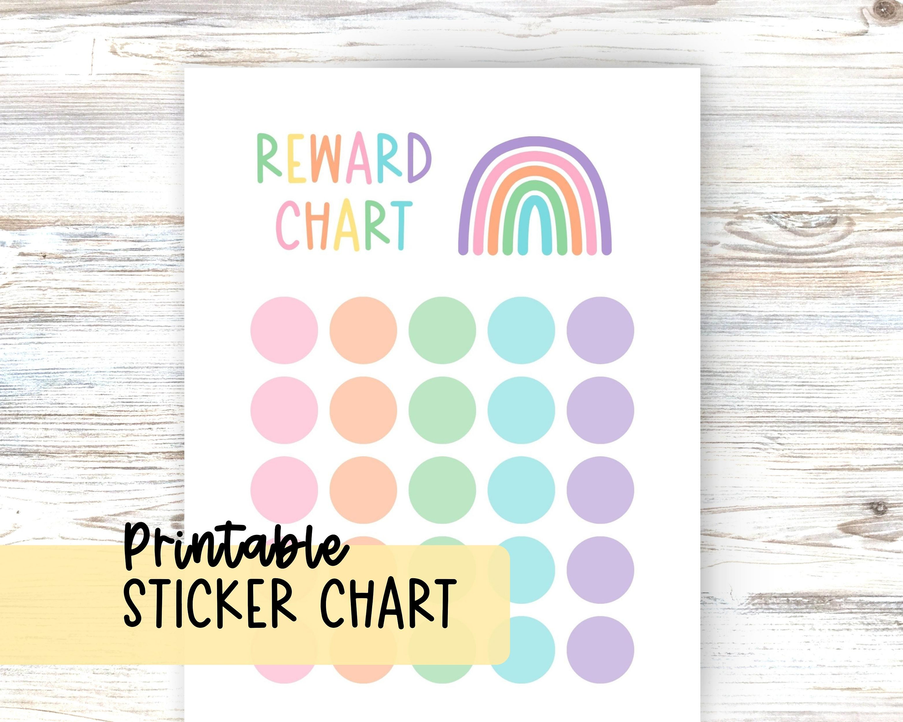 Printable Rainbow Reward Chart for Kid Sticker Chart Positive Behavior ...
