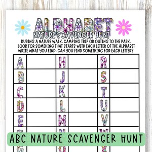 Nature Scavenger Hunt Bundle Outdoor Game for Kids Printable Camping ...