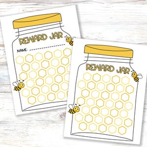 Printable Bee's Reward Jar for Kids, Classroom Positive Behavior Reward ...