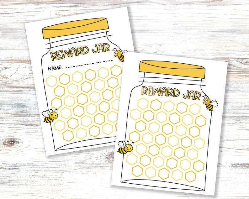 Printable Bee's Reward Jar for Kids, Classroom Positive Behavior Reward ...