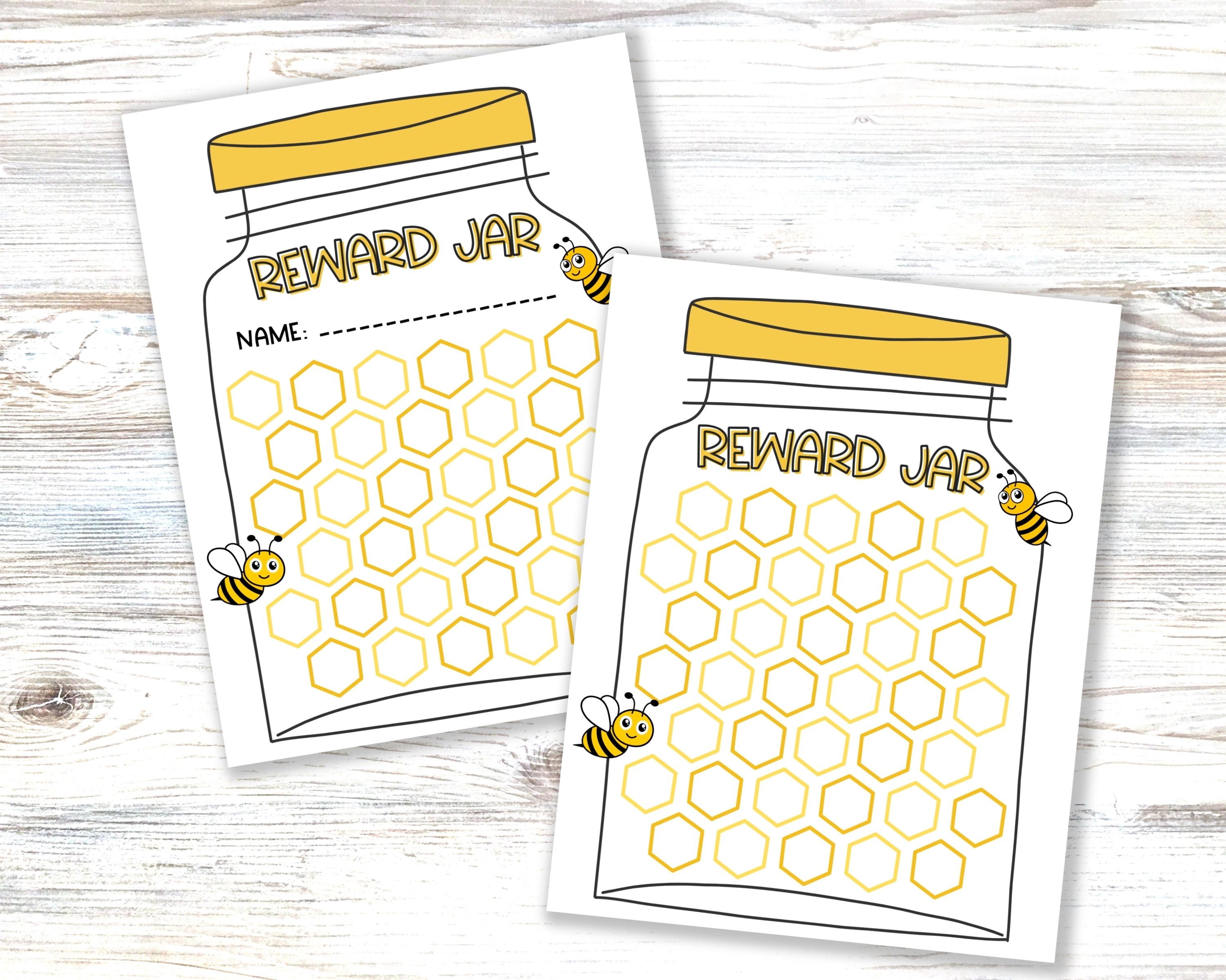 Printable Bee's Reward Jar for Kids, Classroom Positive Behavior Reward ...