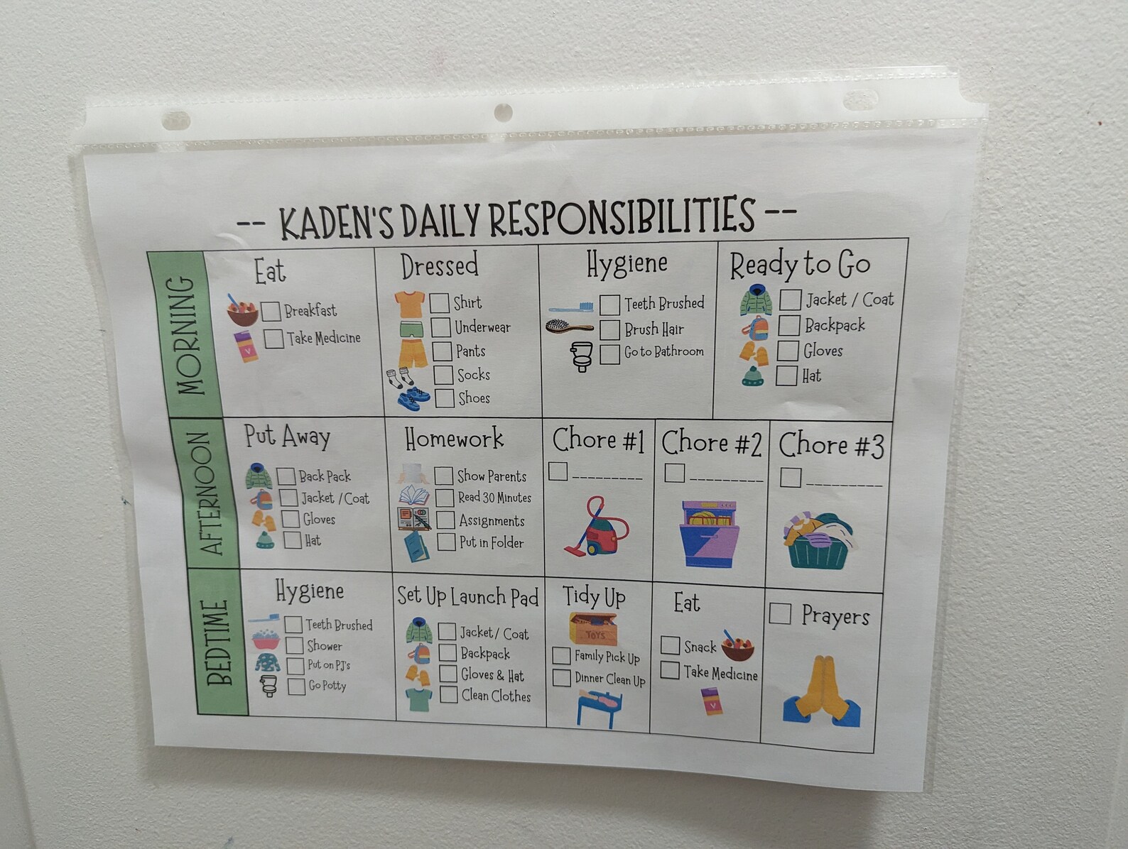 Editable Daily Routine Kids Visual Schedule Morning Schedule Afternoon ...