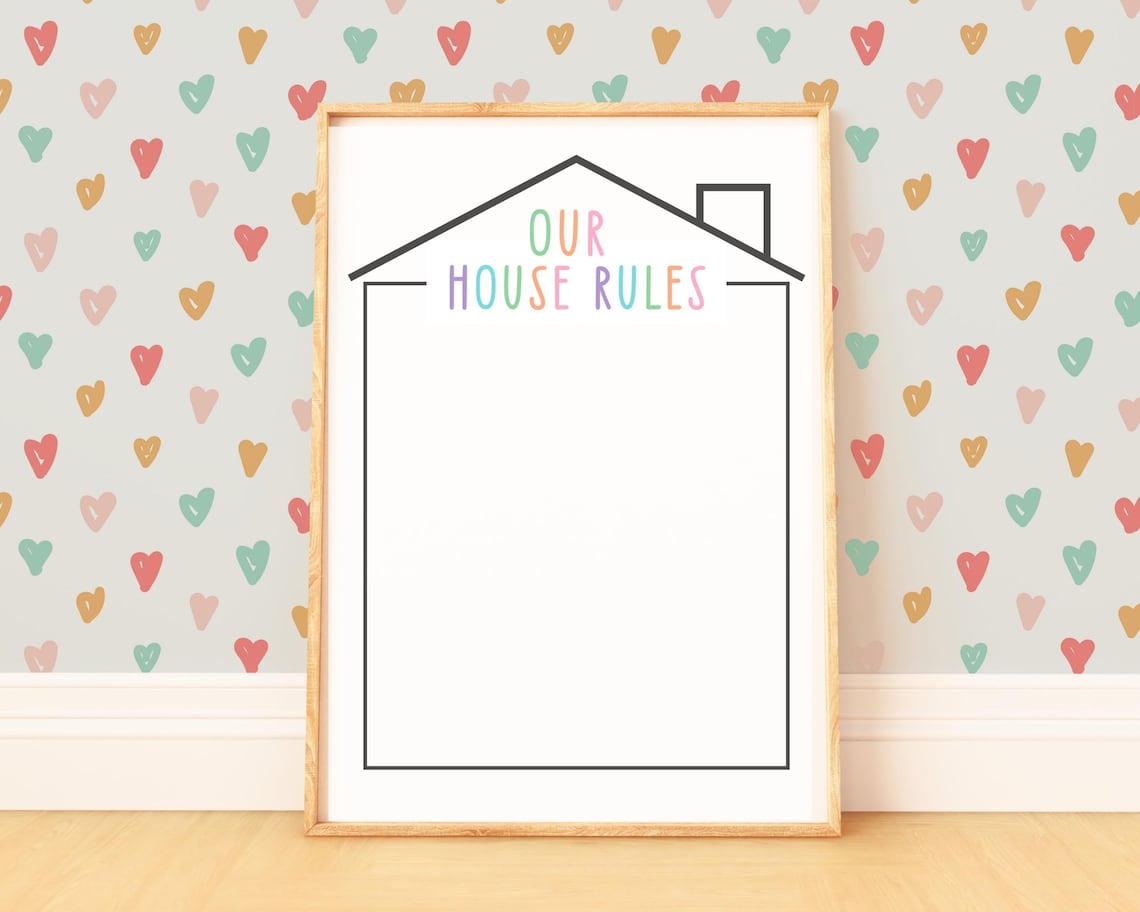 Editable House Rules Chart for Kid and Families Household - Etsy Australia