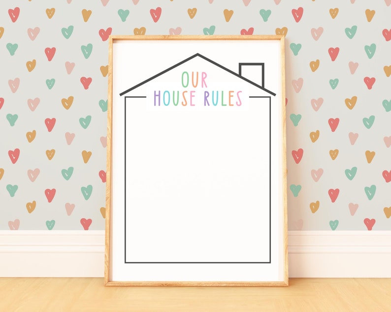 Editable House Rules Chart for Kid and Families Household - Etsy