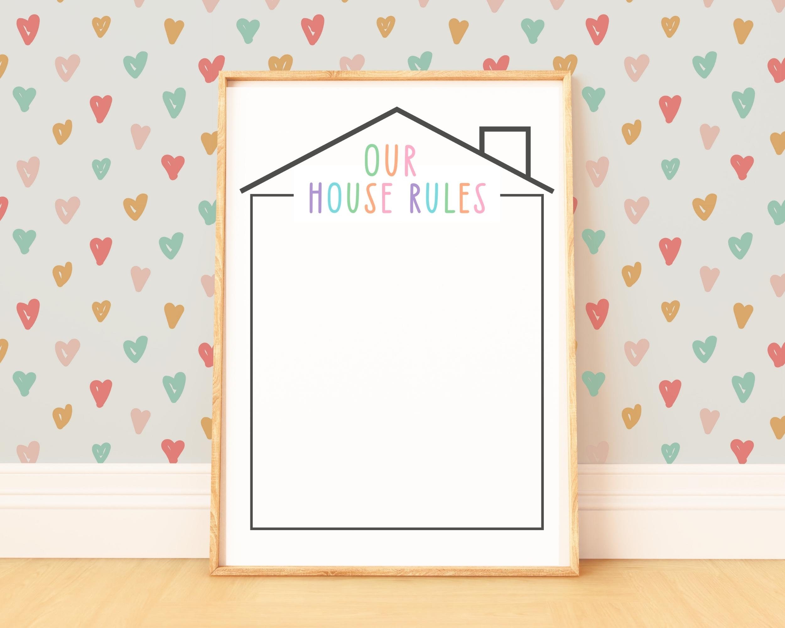 Editable House Rules Chart for Kid and Families Household Rules Chart ...