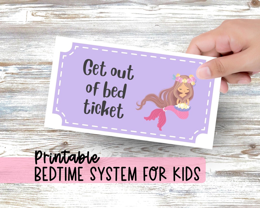 Bedtime Pass for Sleep Training Toddlers Printable Get Out of Bed ...