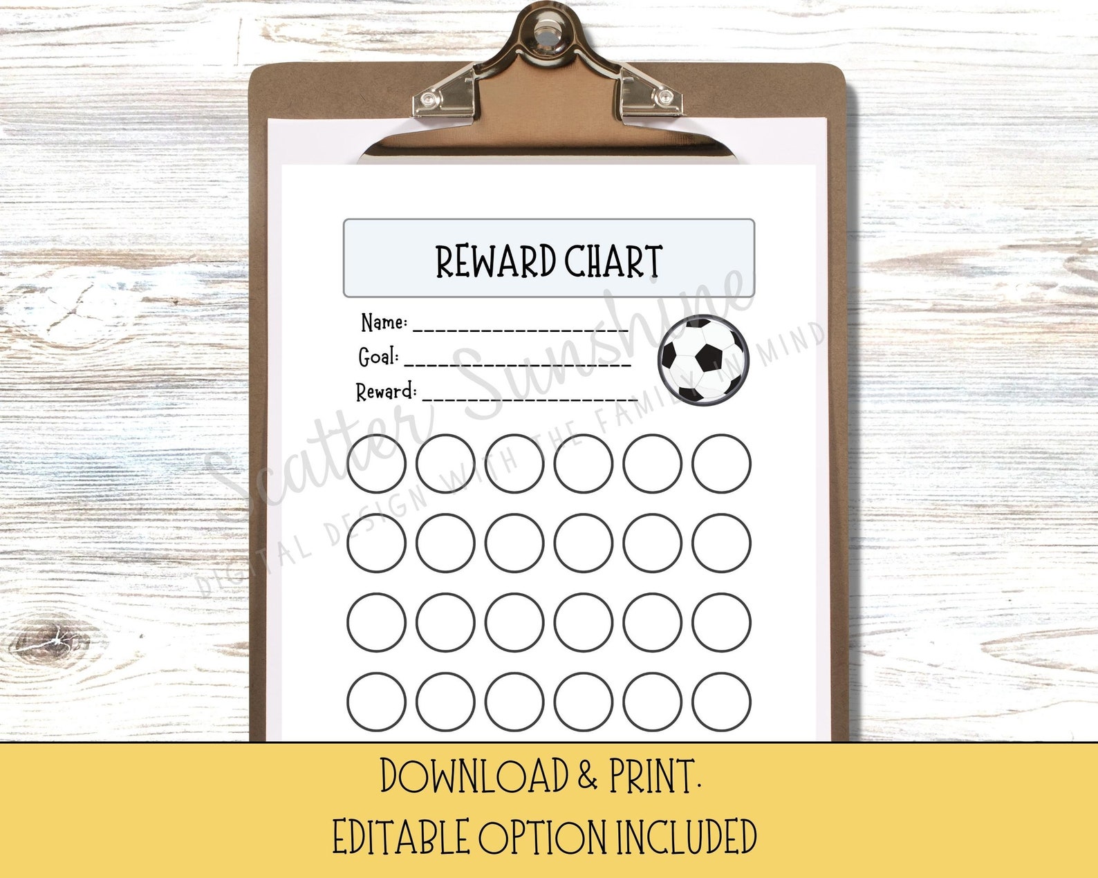 Editable Reward Chart for Kid Sticker Chart for Positive Behavior Teen ...