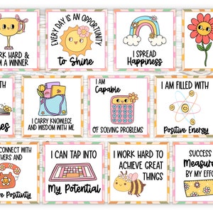 Daily Affirmation Cards for Kids, Back to School Quote Cards, Lunch Box ...