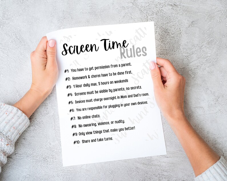 Family Rules for Screen Time. Guidelines for Kids and Teens - Etsy