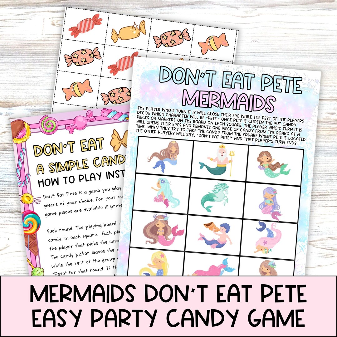 Don't Eat Pete, Mermaid and Pirate Bundle, Easy Candy Party Board Games ...