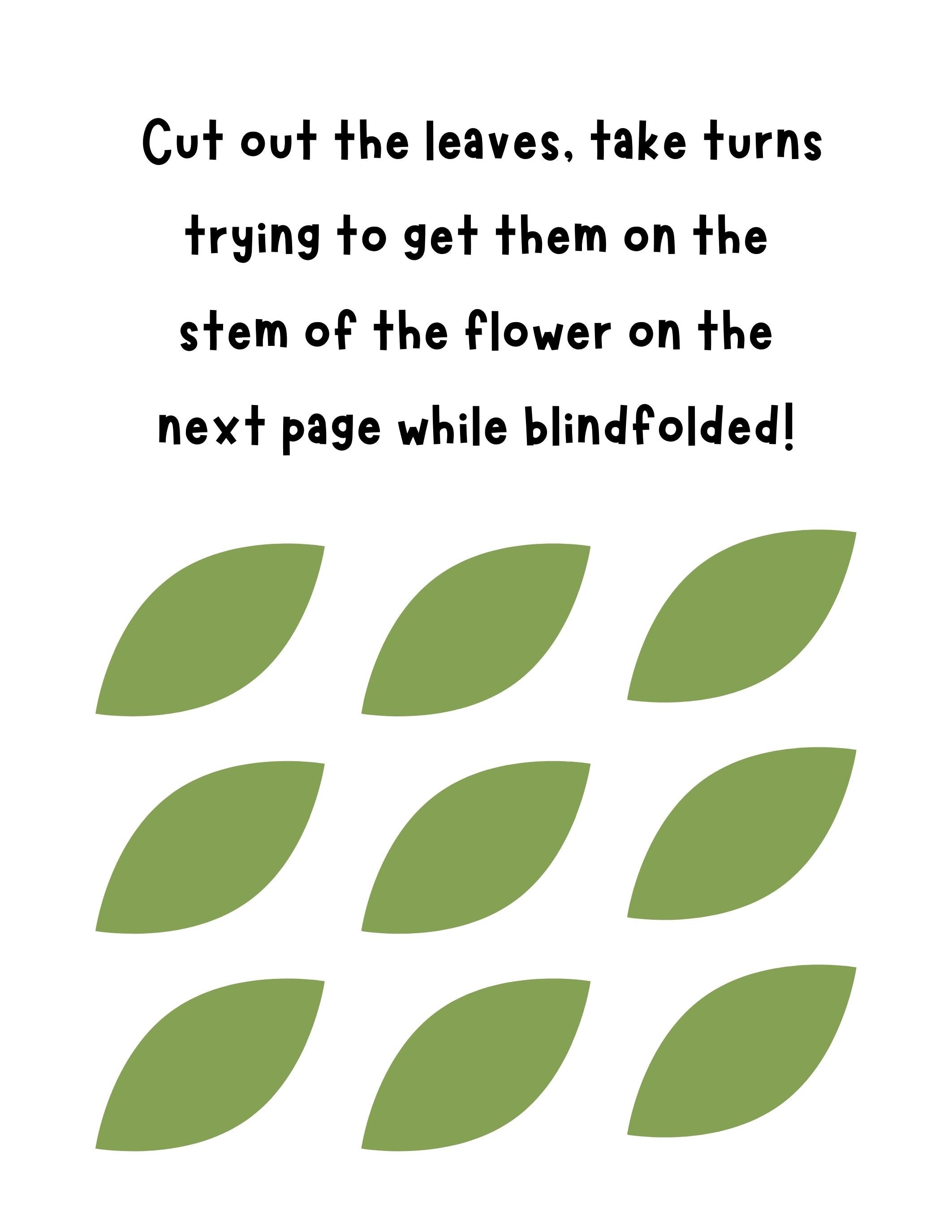 Pin the Leaf on the Flower Game for Toddlers and Kids Printable ...