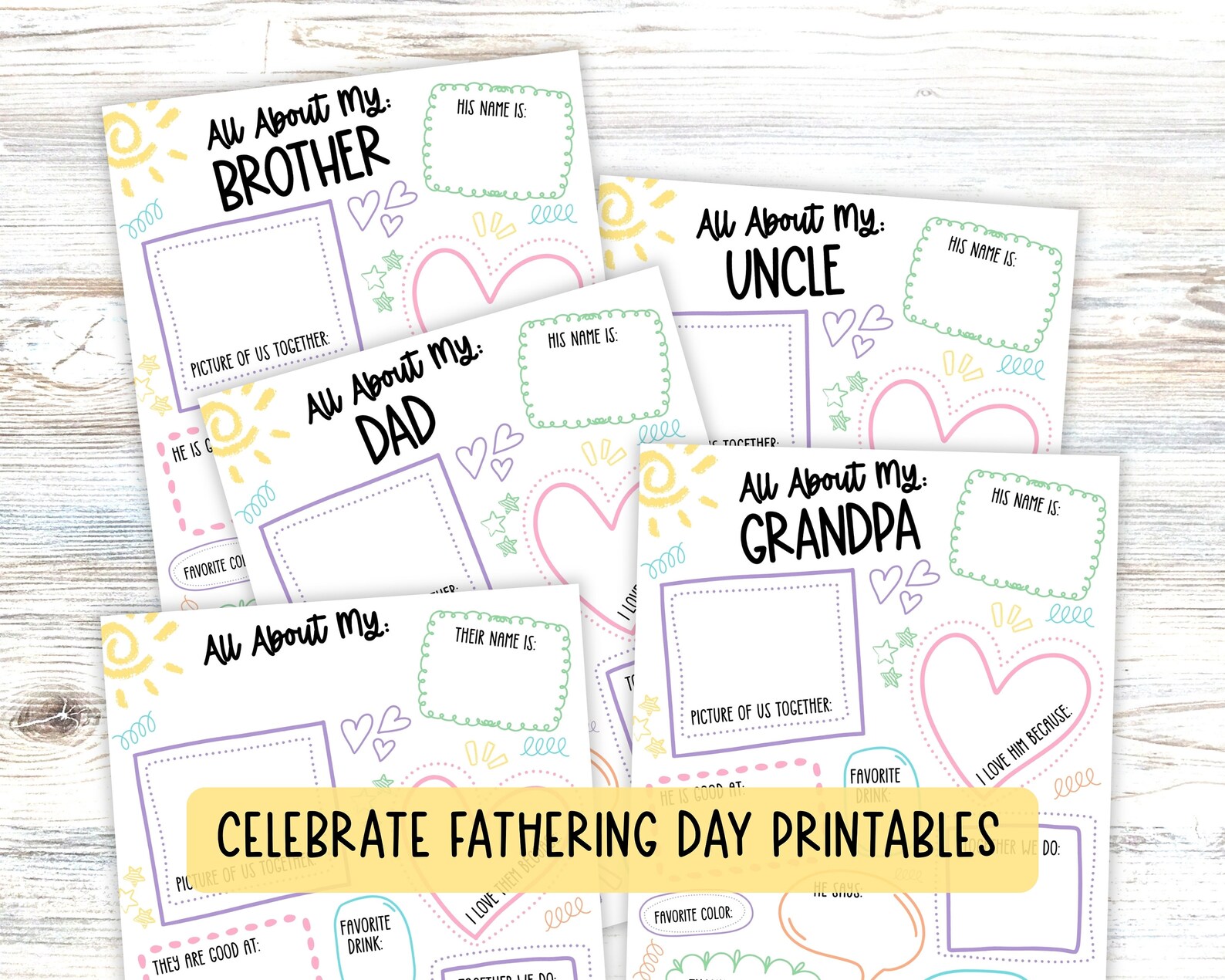All About Grandpa And-or My Favorite People Printable Gift Bundle ...