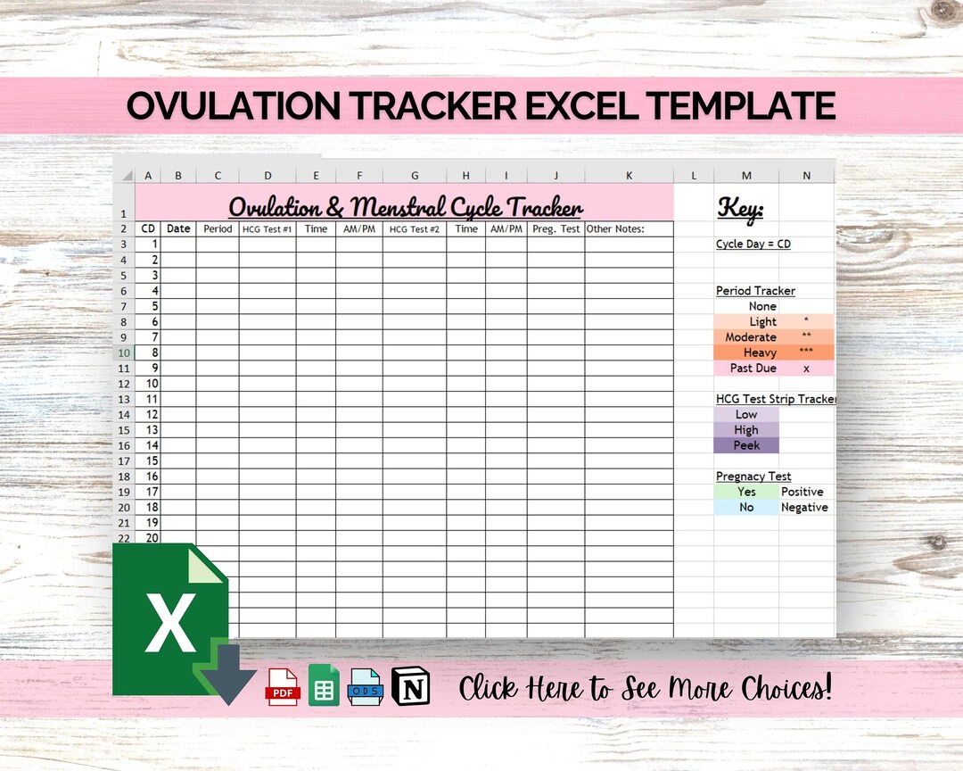 Ovulation Tracker Excel Spreadsheet Ovulation Strip Calendar - Etsy