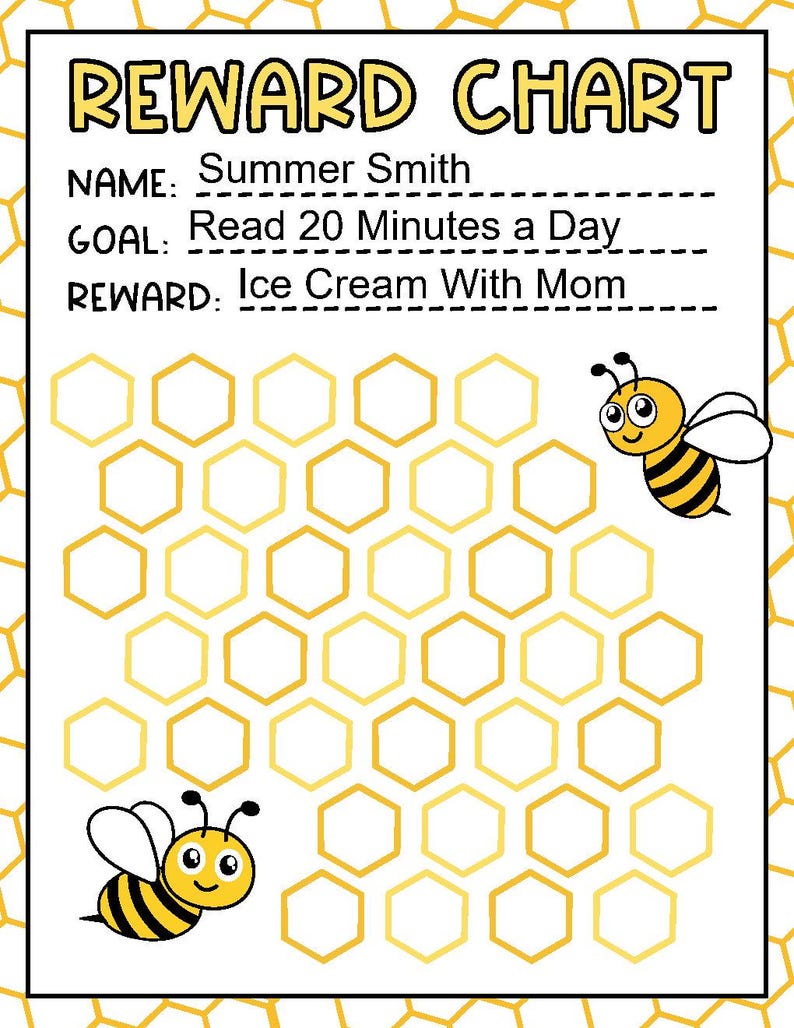 Printable Bee's Reward Jar for Kids, Classroom Positive Behavior Reward ...