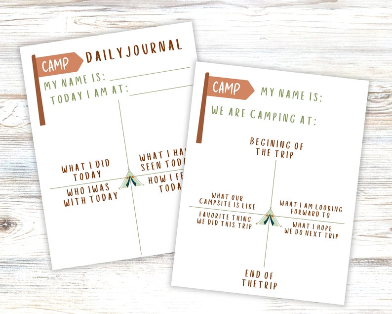 Printable Bucket List & Summer Camp Reflection Prompted Journal for ...