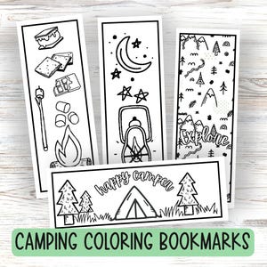 Color Your Own Bookmark Printable Camping Coloring Page for Kid Summer ...
