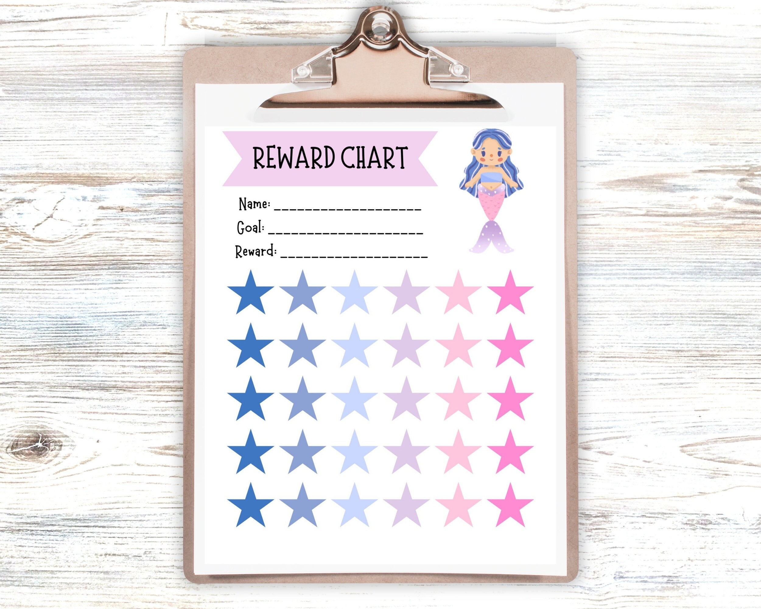 Rainbow Reward Sticker Chart, Printable Star Chart, Potty Training ...