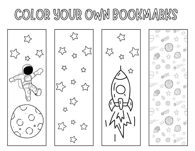 Science & Space Bookmark Set, Printable Birthday Party Favor, STEM ...