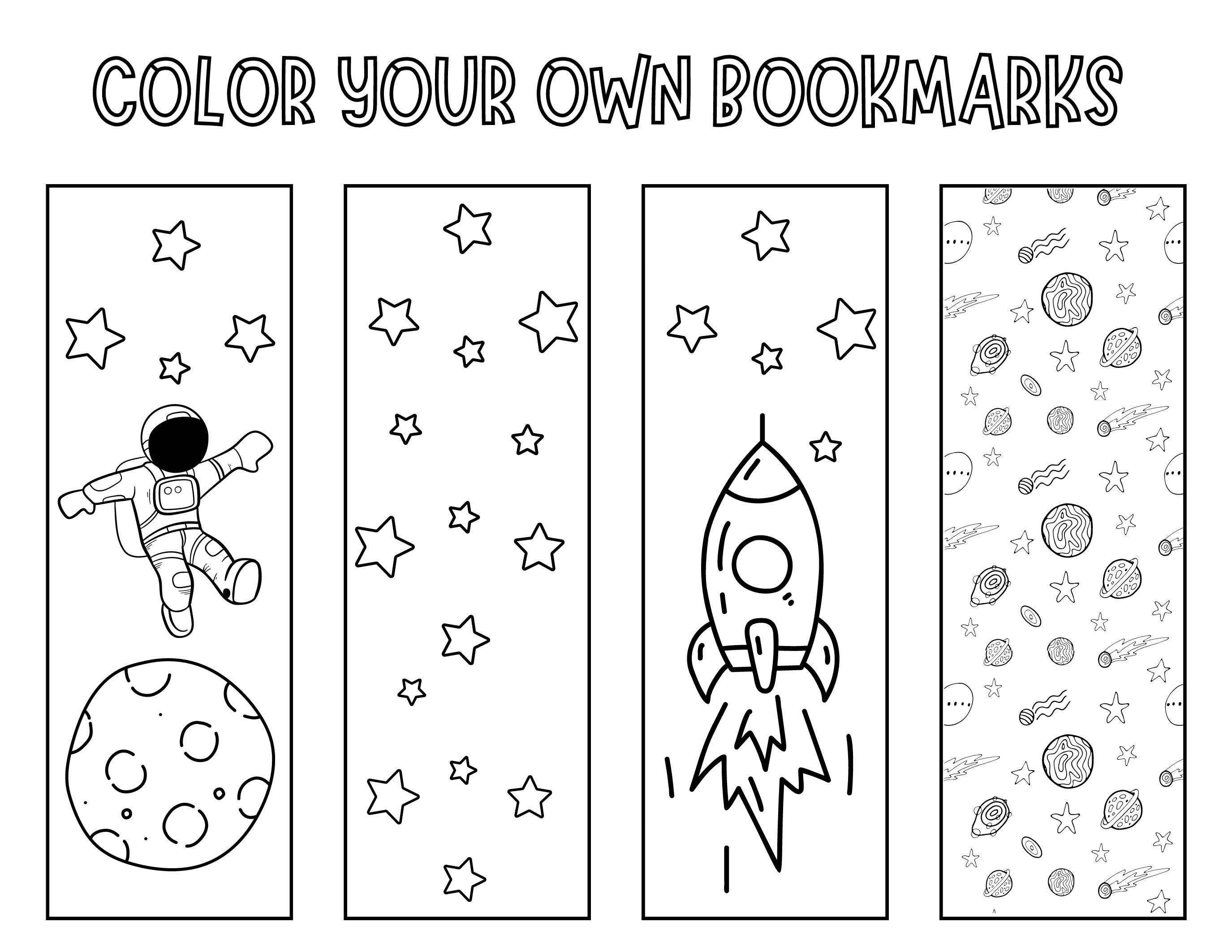 Science & Space Bookmark Set, Printable Birthday Party Favor, STEM ...