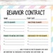 Behavior Contract Printable Actions and Consequences Agreement Form ...