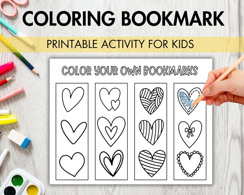 COLORING BOOKMARK SET, Birthday Party Favor, Rainbow & Sunshine ...