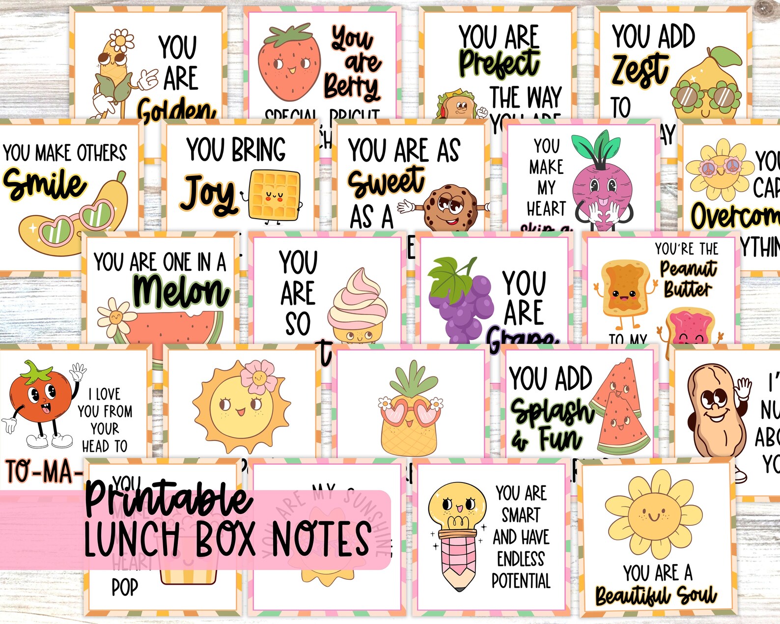 Lunch Box Notes, Positive Affirmation Cards for School Lunch, Back to ...