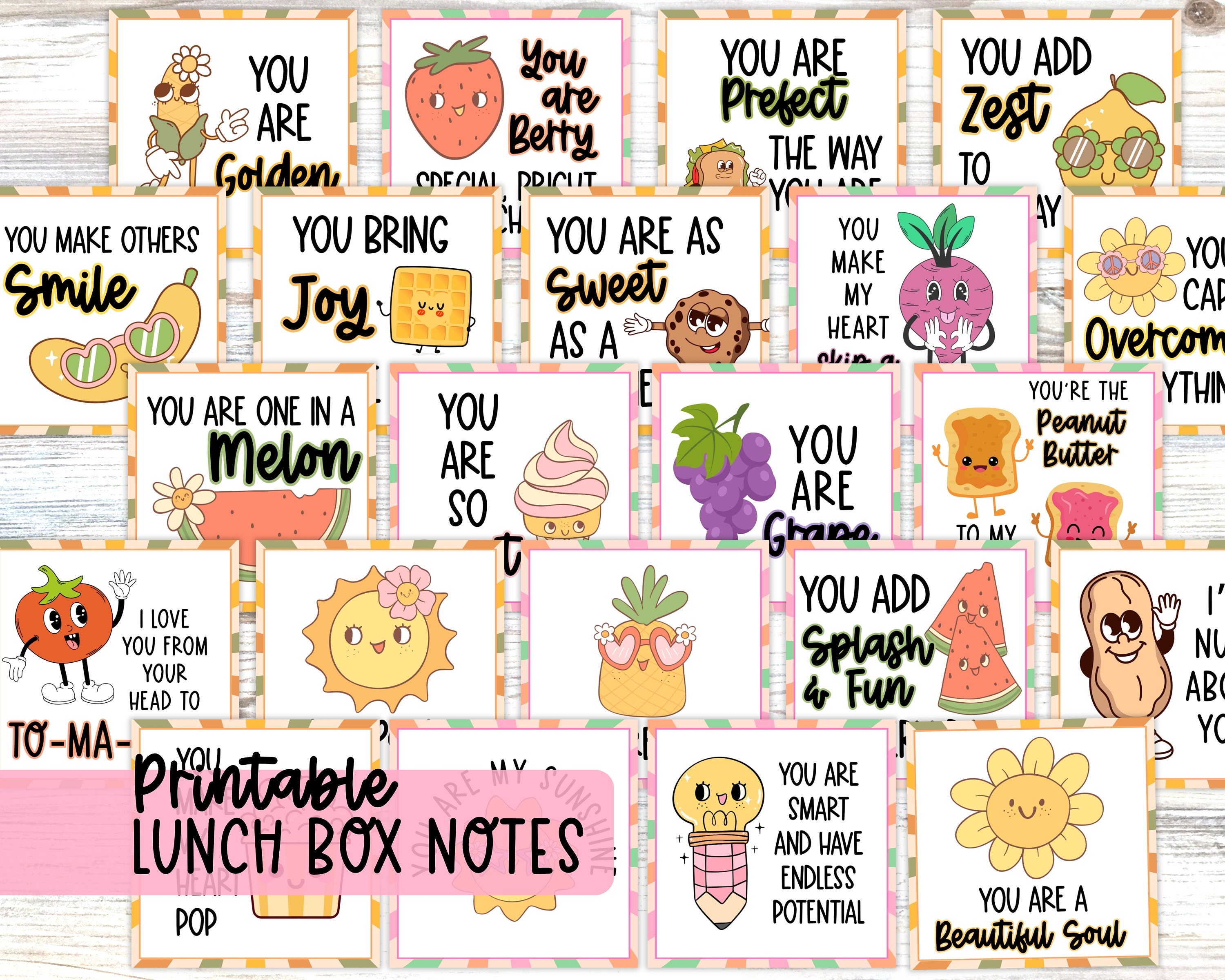 Lunch Box Notes, Positive Affirmation Cards for School Lunch, Back to ...