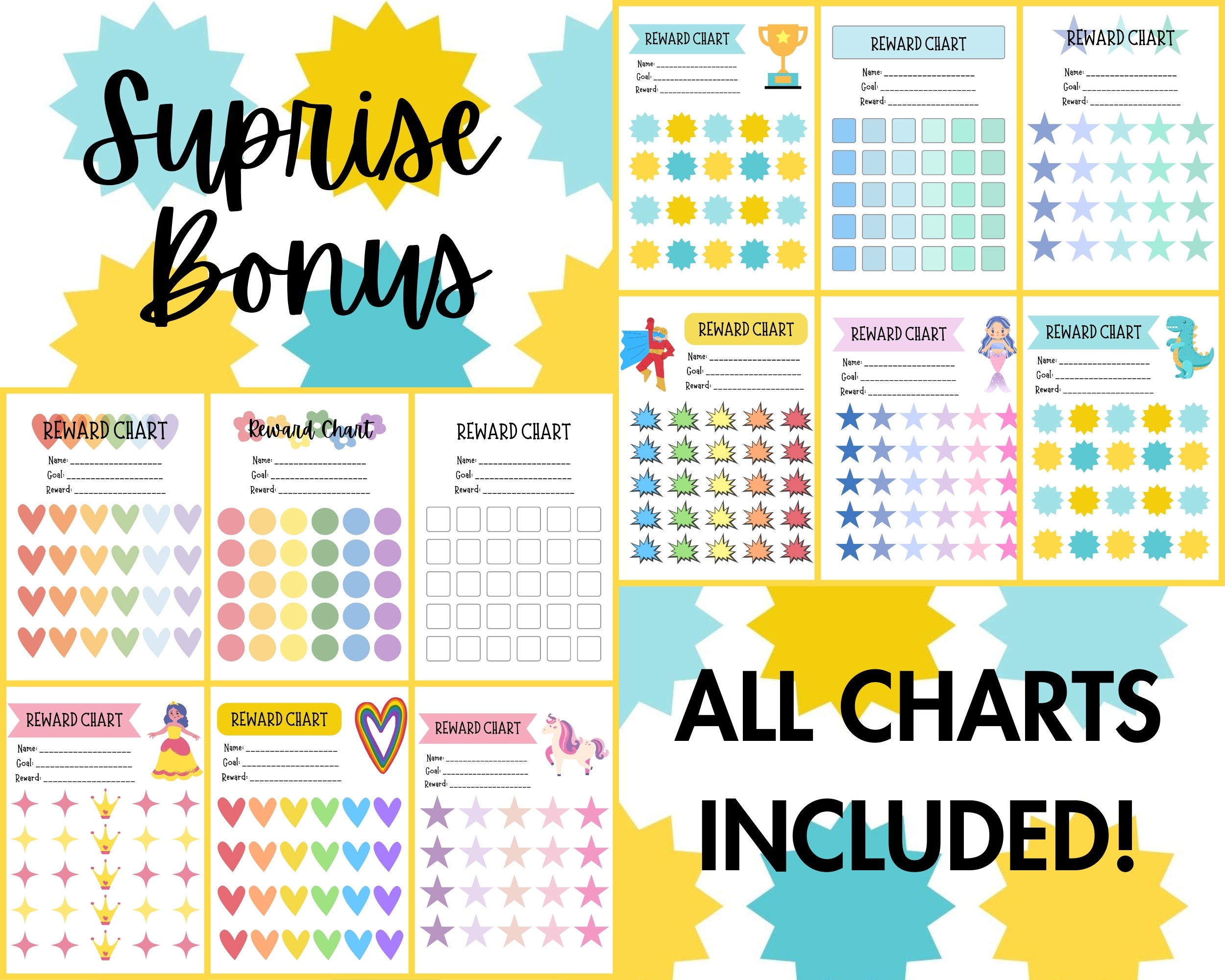 Printable Rainbow Reward Chart for Kid Sticker Chart Positive - Etsy Canada