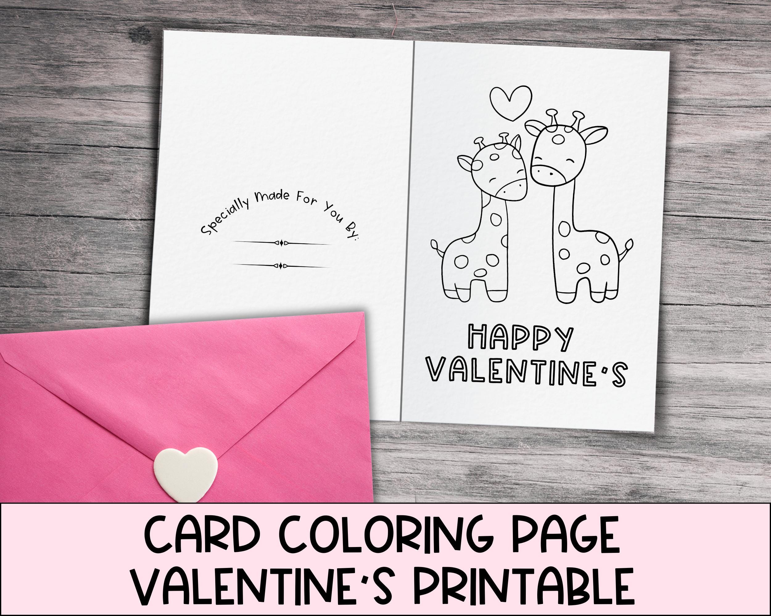 Multiple Valentines Day Card Coloring Page, Printable Greeting Card for ...