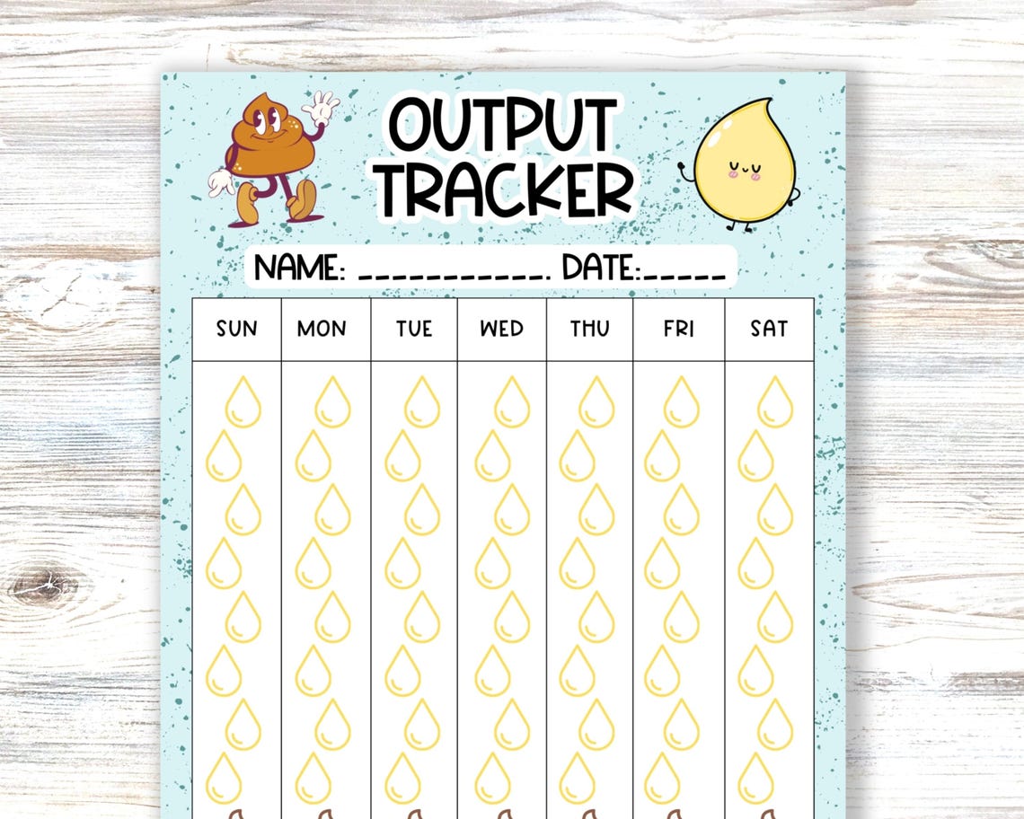 Output Tracker, Pee and Poop Chart for Kids, Sticker Potty Chart ...