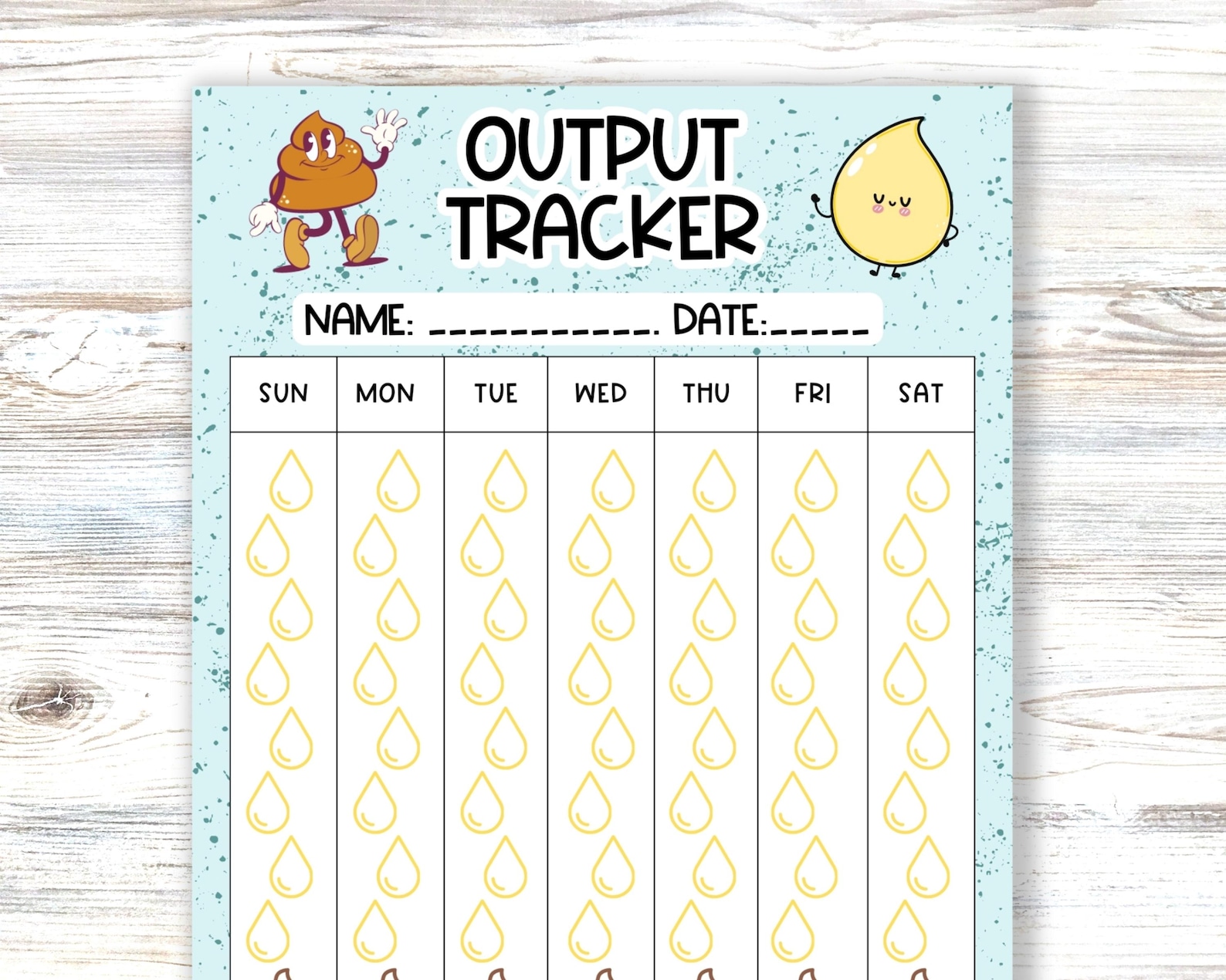 Output Tracker, Pee and Poop Chart for Kids, Sticker Potty Chart ...