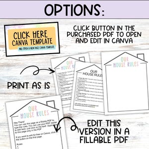 Editable House Rules Chart for Kid and Families Household Rules Chart ...