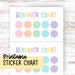 Printable Rainbow Reward Chart for Kid Sticker Chart Positive Behavior ...
