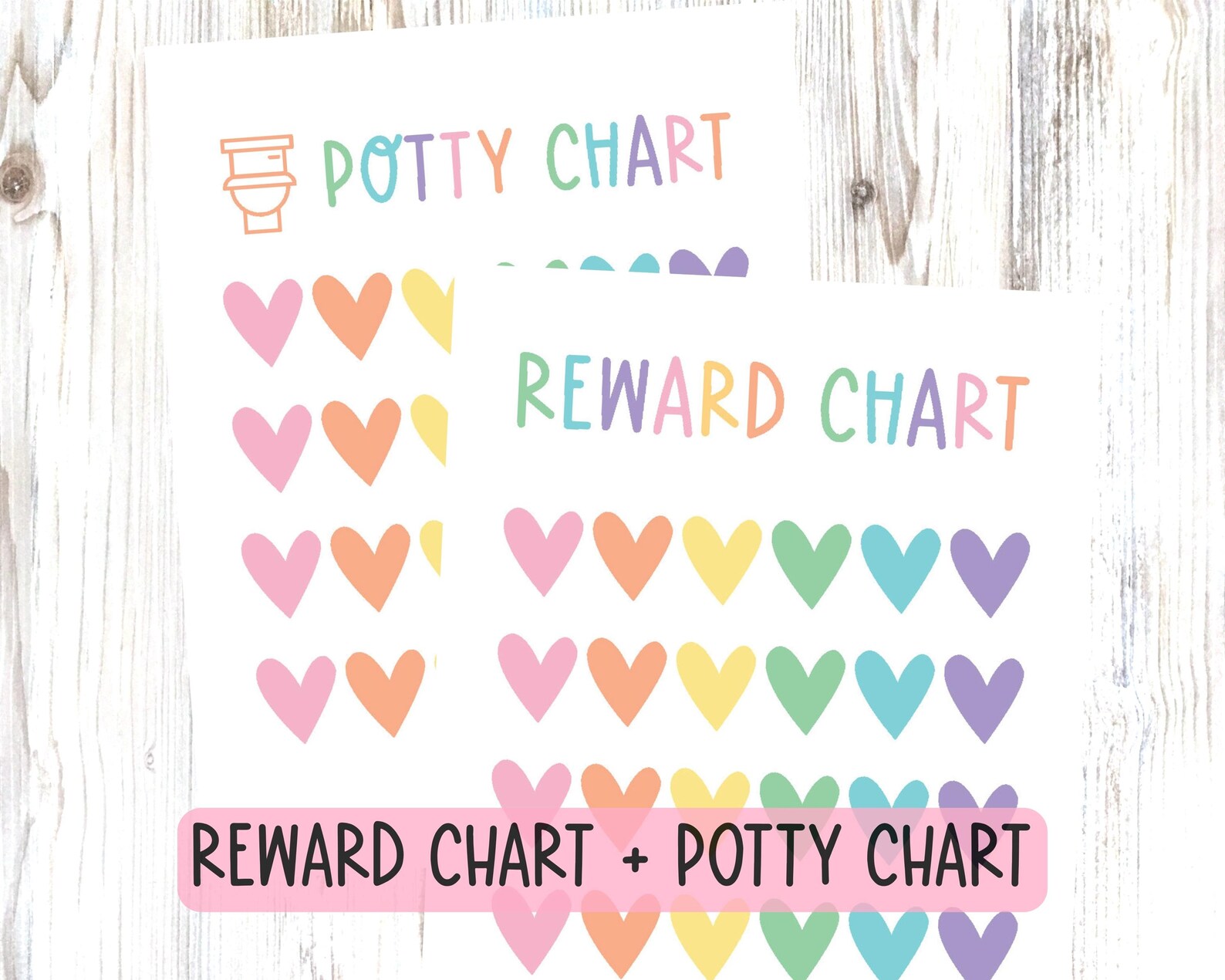 Printable Rainbow Reward Chart for Kid Sticker Chart Positive Behavior ...
