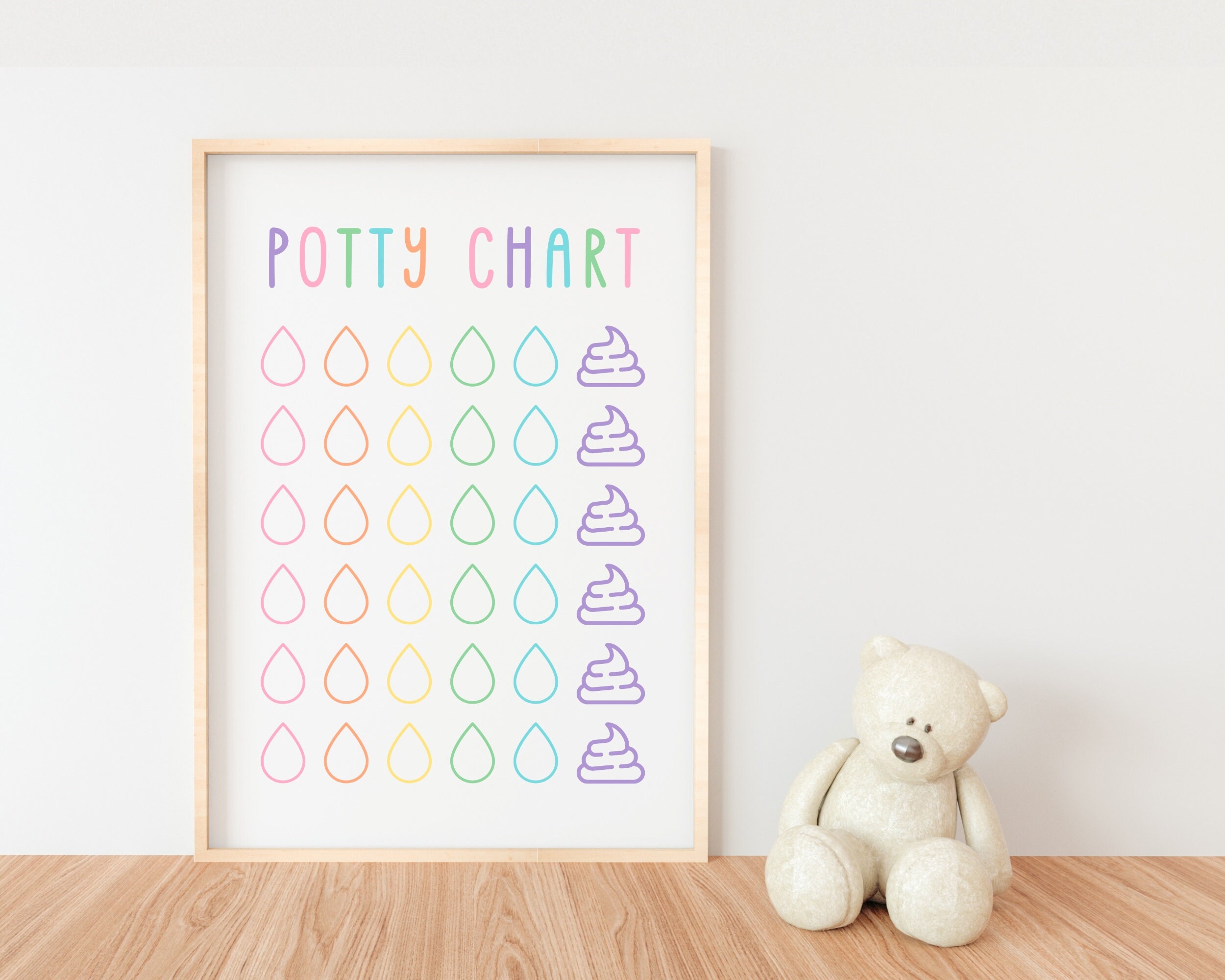 Potty Training Sticker Chart for Kids, Toddler Reward Chart Poop & Pee ...