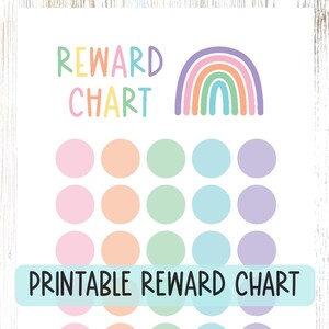 Printable Rainbow Reward Chart for Kid Sticker Chart Positive Behavior ...