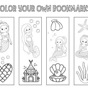 Ocean Bookmark Set Printable, Under the Sea Creatures Coloring Page ...