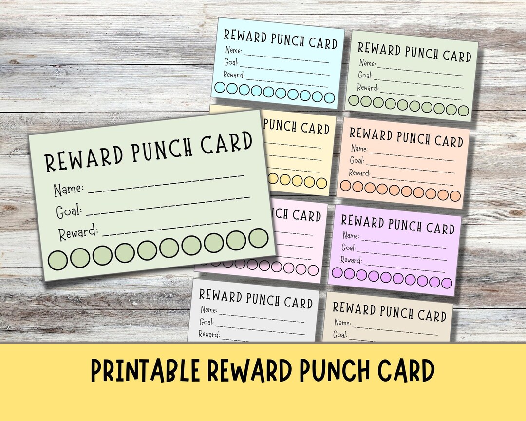 Reward Punch Card for Kid Printable Sticker Card for Good - Etsy