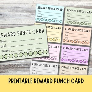 Reward Punch Card for Kid Printable Sticker Card for Good Behavior in ...