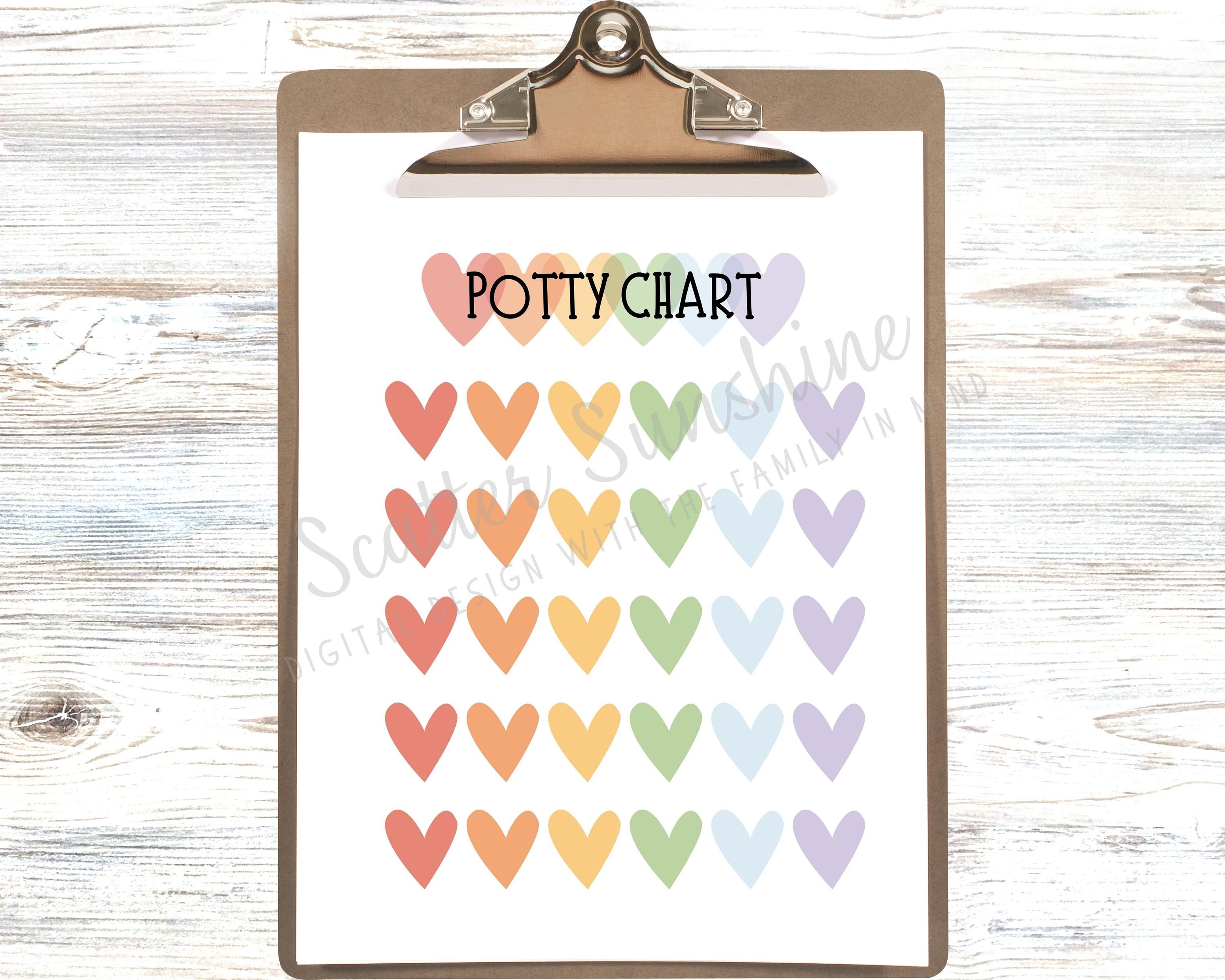 Printable Potty Training Sticker Chart for Toddlers Reward System for ...