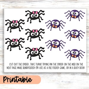 Halloween Party Pin the Tail Game for Kids, Pin Spider on Web ...