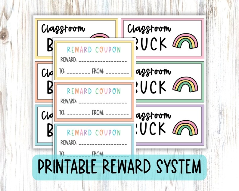 Reward Bucks for Kids Printable Reward System - Mom Bucks, Dad Bucks ...