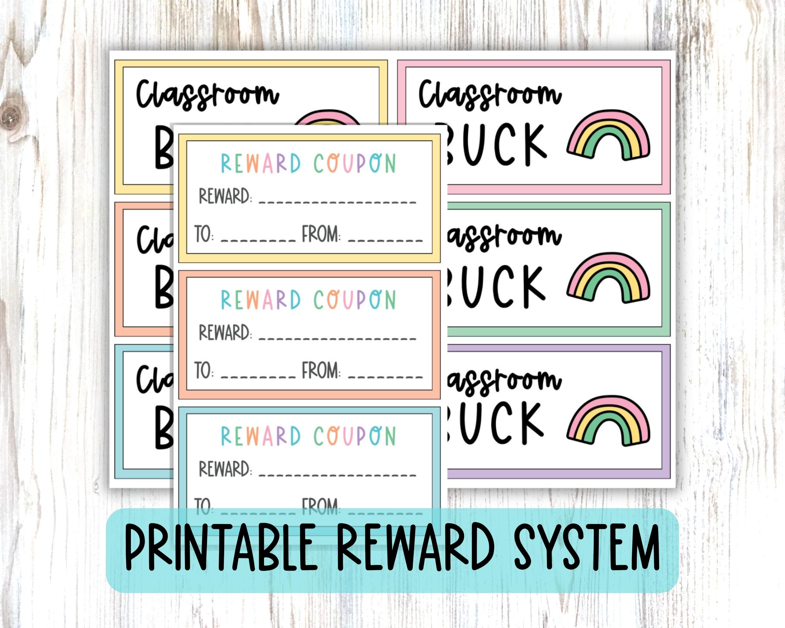 Reward Coupon for Kids Printable Reward System for Classroom or Home ...