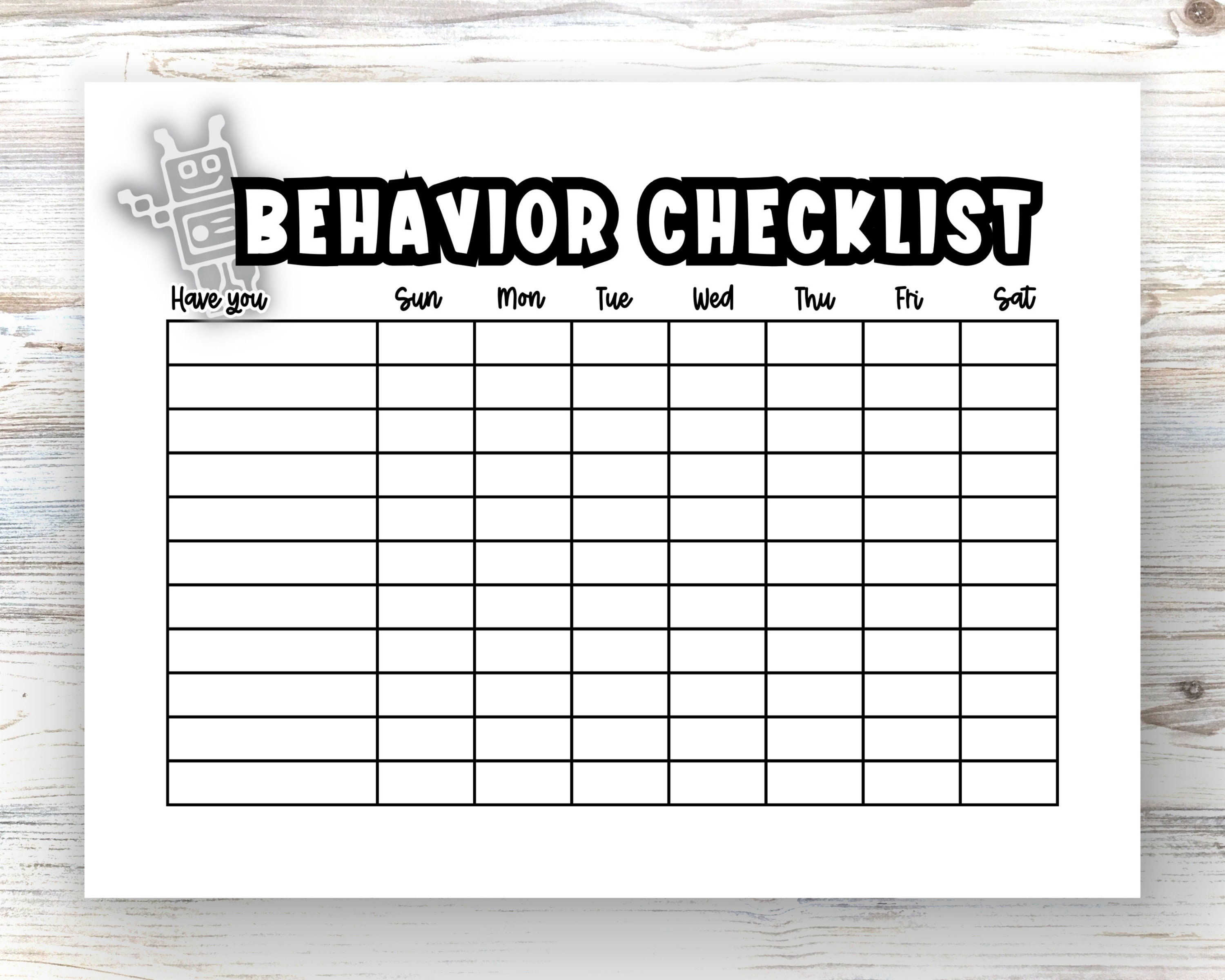 Behavior Checklist Earn Screen Time, Reward Sticker Chart, Weekly ...