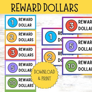 Reward Dollar Reward Money Good Behavior Reward System for - Etsy
