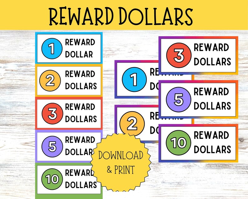 Reward Dollar Reward Money Good Behavior Reward System for - Etsy