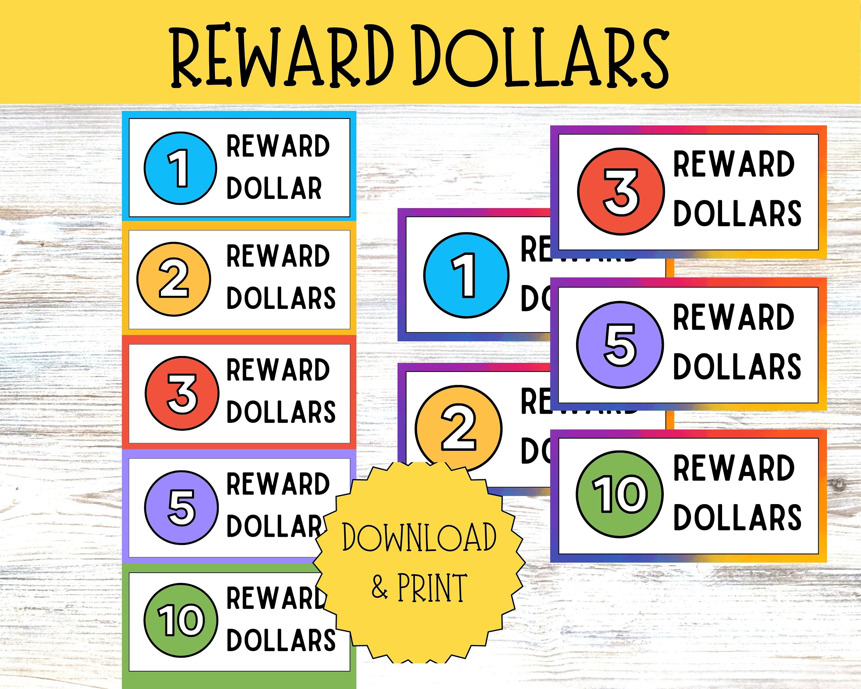 Reward Dollar Reward Money Good Behavior Reward System for - Etsy